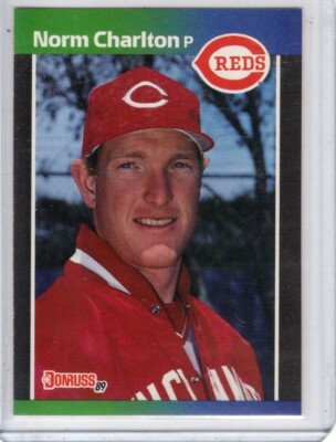 1989 Donruss Norm Charlton #544 Cincinnati Reds ERROR No Dot Baseball ...