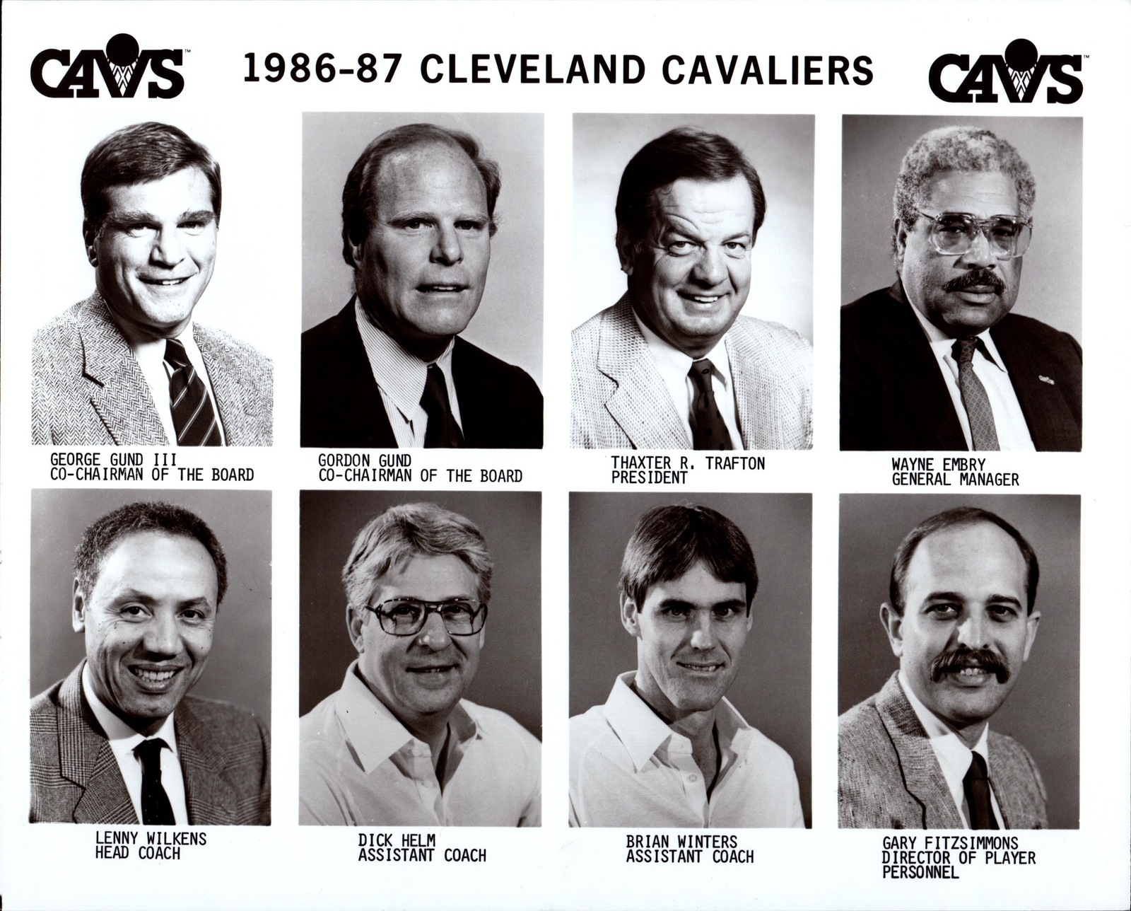 Vintage Press Photo Basketball NBA 1986-87 Cleveland Cavaliers Coaches ...