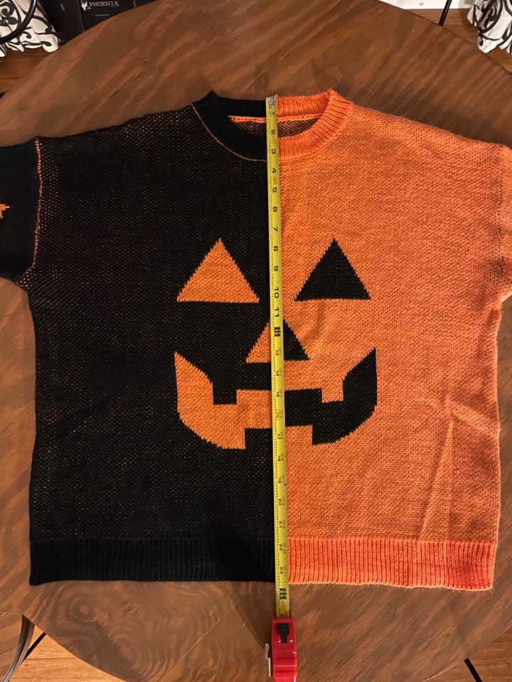 Halloween Sweater Jack O' Lantern Stars Pumpkin Scarecrow Jester ...
