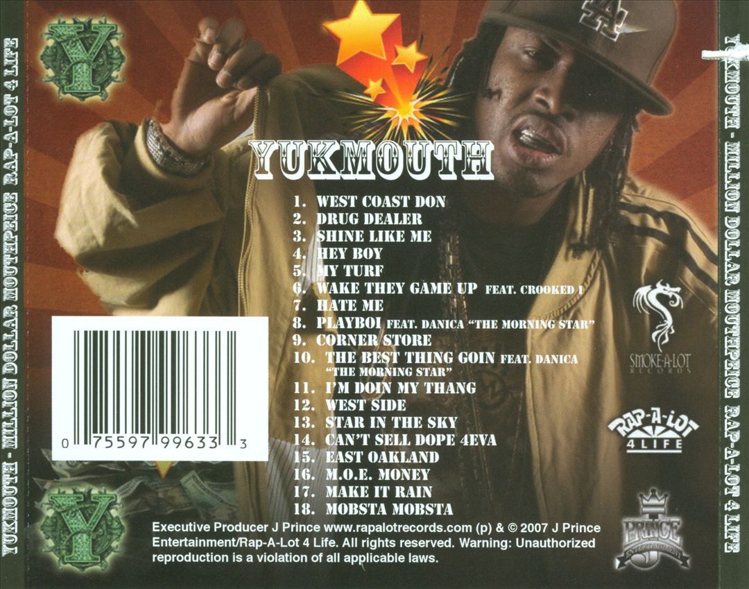 James Prince Rapper Mye YUKMOUTH MILLION DOLLAR MOUTHPIECE NEW CD