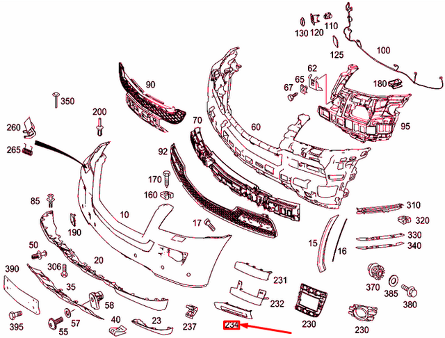 OEM MERCEDES BENZ GL X164 Left Front Bumper Fog Light Grill Trim ...