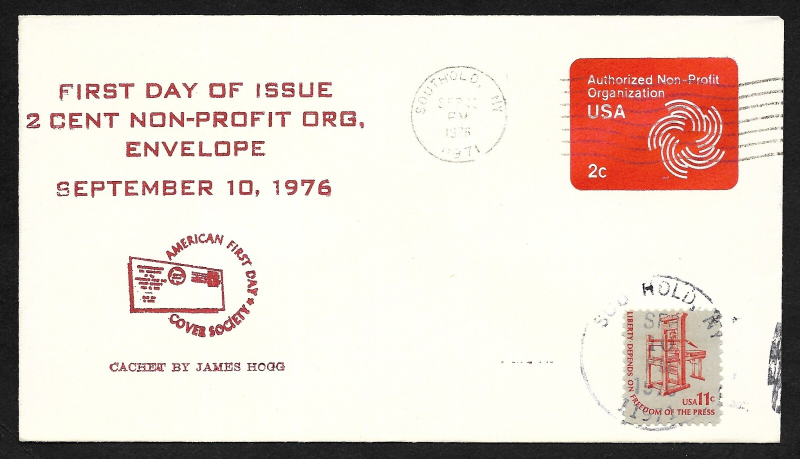#U577 2c (Non-Profit) Stamped Envelope-AFDC/Hogg Unofficial FDC ...