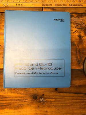 Ampex PR-10 CL-10 Recorder / Reproducer Service Manual *Original* | eBay