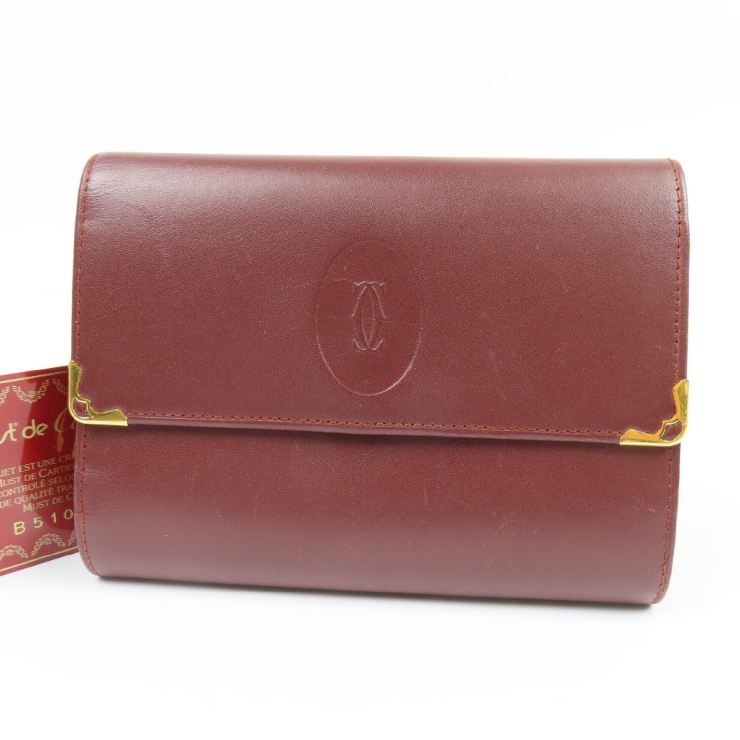 MUST DE CARTIER Double C Logo Trifold Compact Wallet … - Gem