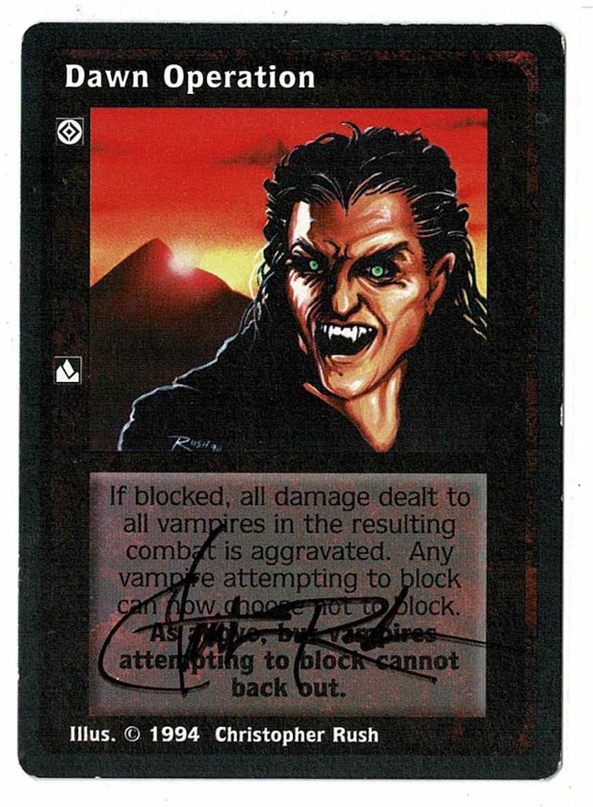 Christopher Rush Magic The Gathering Artist signed Jyhad/Vampire card ...