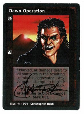 Christopher Rush Magic The Gathering Artist signed Jyhad/Vampire card ...