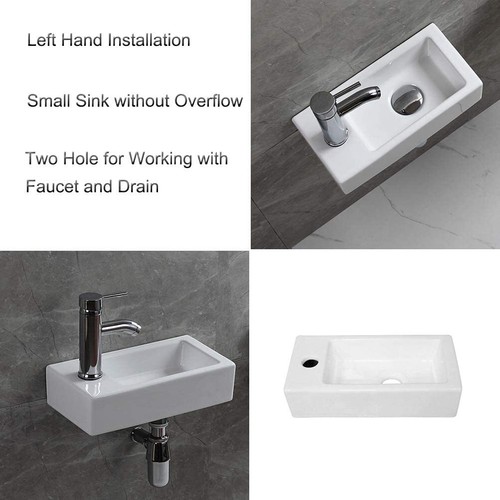 SMALL BATHROOM WALL HUNG CLOAKROOM CERAMIC COMPACT HAND WASH BASIN SINK ...