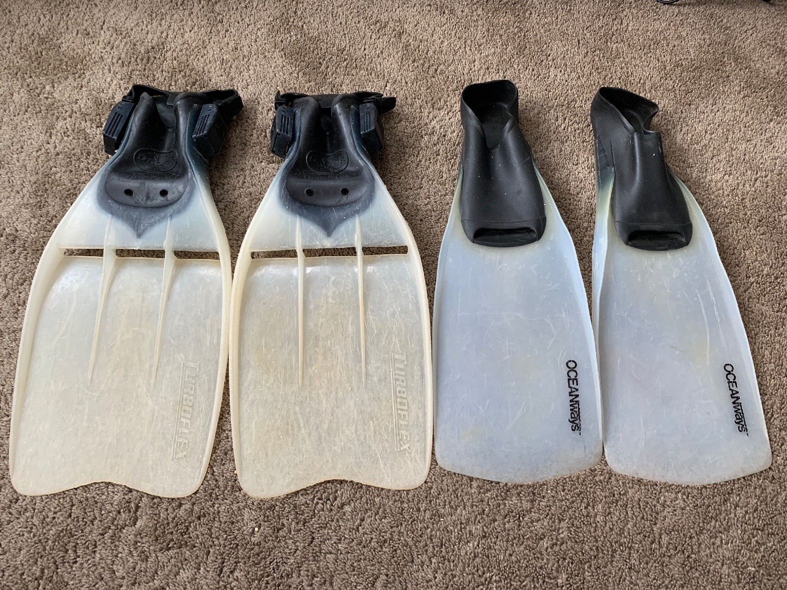 Dacor TurboFlex & Oceanways Scuba Snorkel Dive Fins Size Small 40 - 41 ...