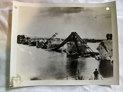 Vintage WWII Original Photograph B&W 8x10 Europe Bombed Bridge #18 Fair ...