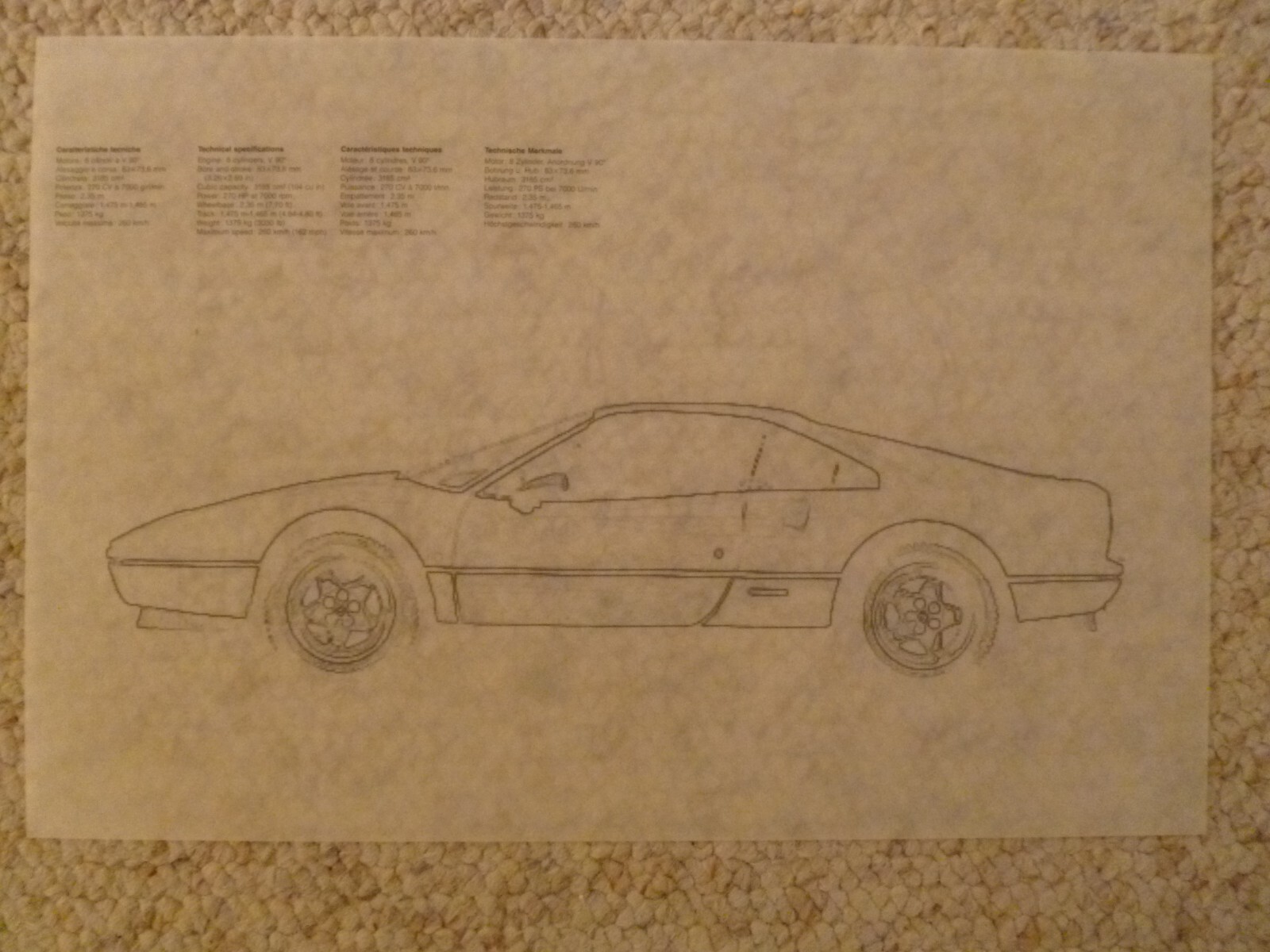 1980 - 1989 Ferrari 328 GTB Coupe Print, Picture, Poster, - RARE ...