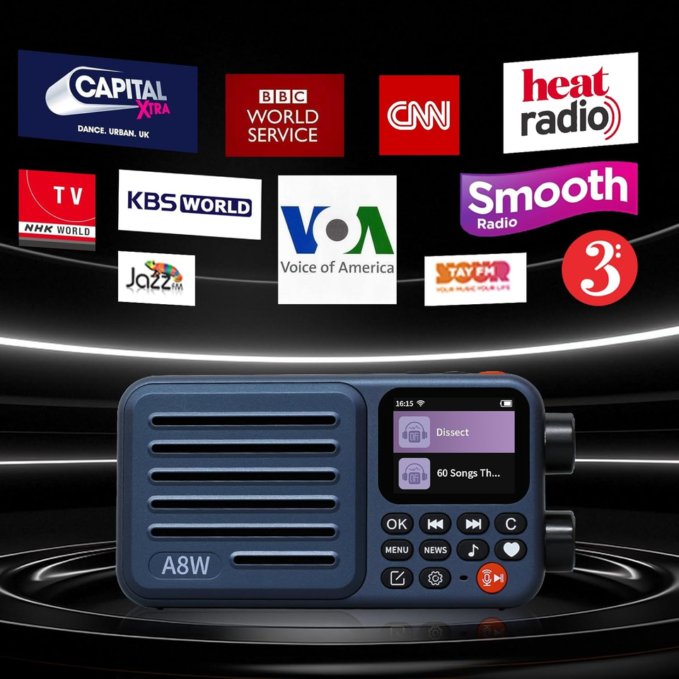 A8W Portable Smart Internet Radio Receiver WIFI/4G Speaker with Fm ...