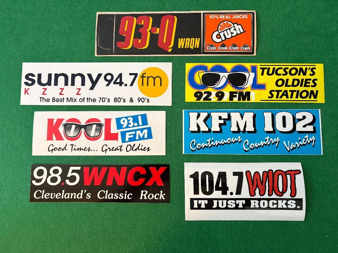 Radio station bumper stickers early 1980s lot of 7 vintage stickers | eBay