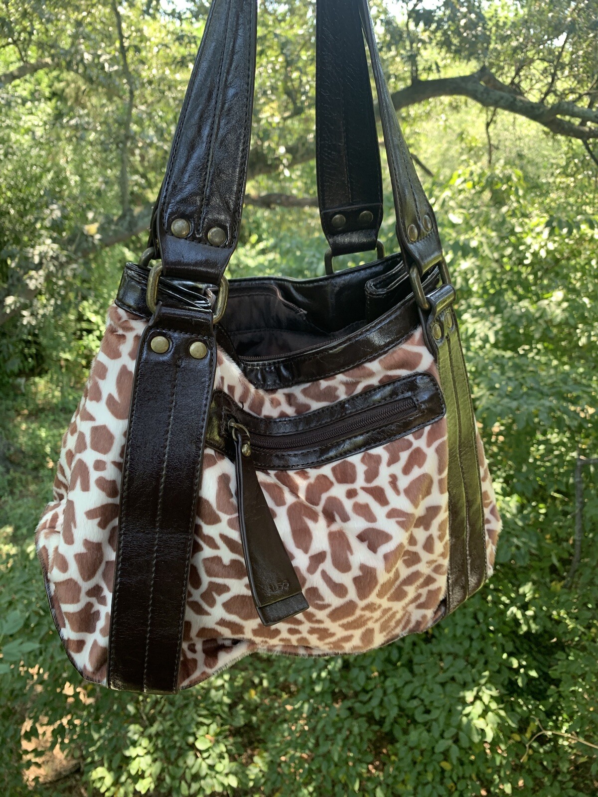 ALDO Boutique Handbag Shoulder Bag Satchel Purse LEOPARD GIRAFFE JAGUAR ...