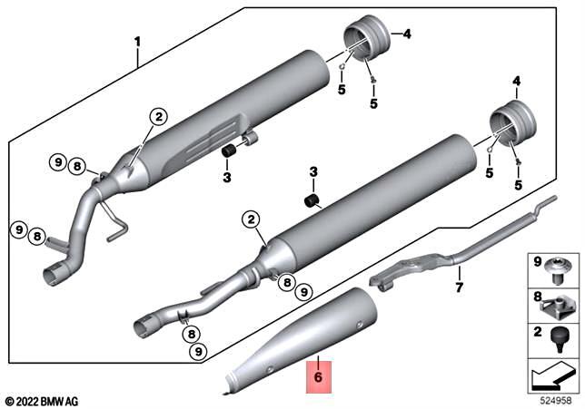 New BMW Genuine K34 K35 0L33 0L23 0L43 Trim For Rear Silencer RIGHT ...