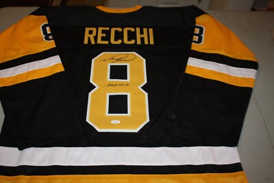 MARK RECCHI #8 Sewn Stitched Autographed Custom BLACK PENGUINS JERSEY ...