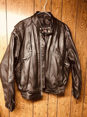 Interstate Leather Biker Jacket Mens Medium Original, Quilt Liner ...