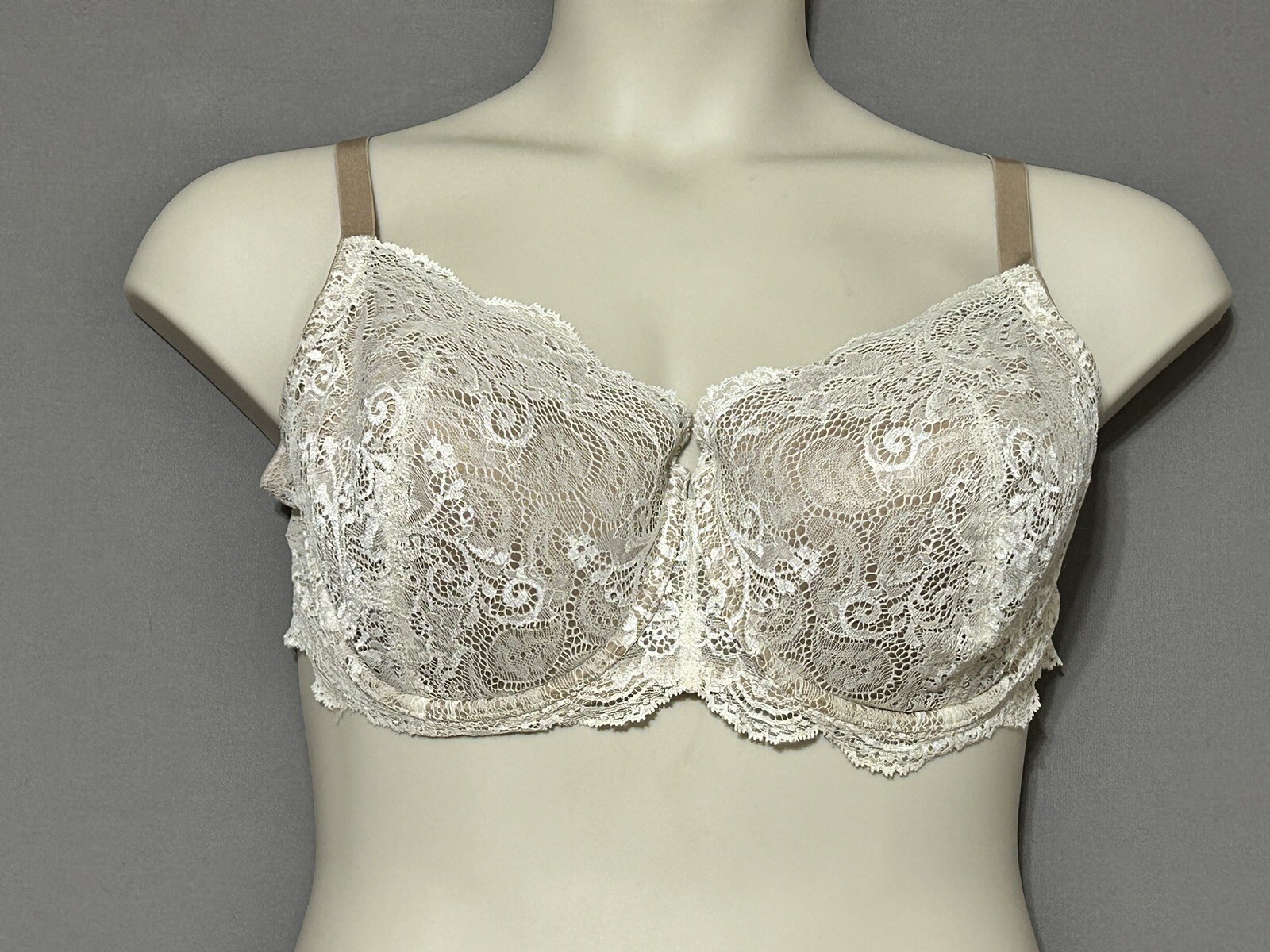 Thirdlove Lace Balconette Bra 40DD White Lace Over Nu… - Gem