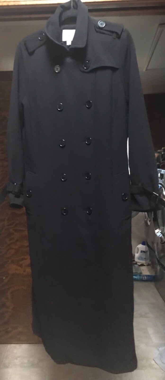 Black linea full legnth double breasted belted trench… - Gem