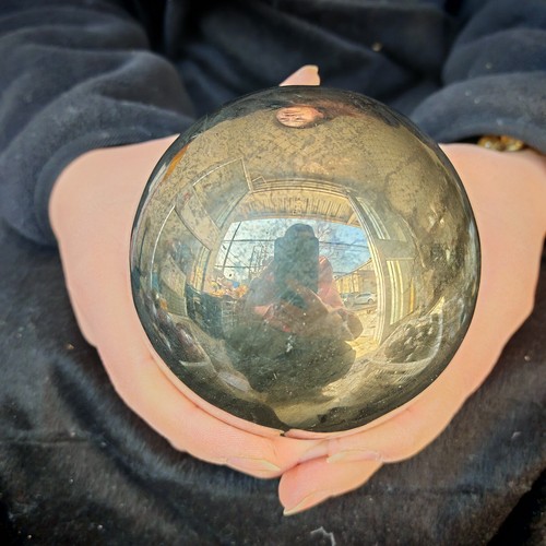 5.39LB Natural quartz pyrite symbiotic specimen grinding ball ...