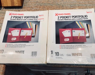 2 Duo-Tang 10 Pack 2-pocket White Portfolios 8.5 X 11 Textured Cover ...