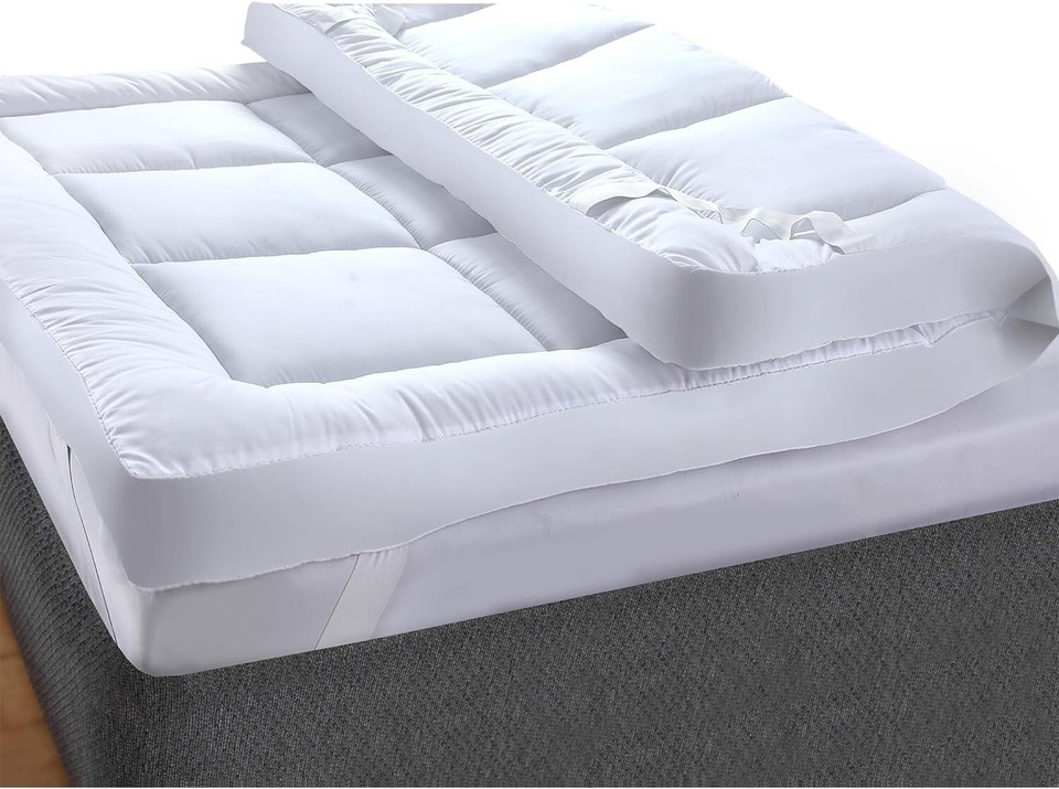10cm Deep Mattress Topper Luxury Soft Hotel Quality Microfiber All ...
