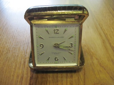 VTG PHINNEY WALKER FOLDING TRAVEL INTERMITTENT ALARM CLOCK TESTED WORKS ...
