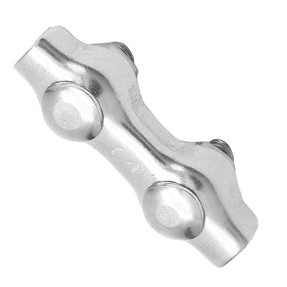 20 Pcs M2 Stainless Steel Duplex Wire Rope Clips, M2, Double Bolt, 20 ...