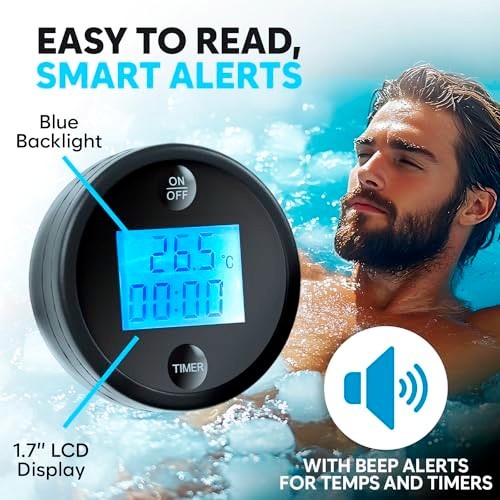 Ice Bath Thermometer and Timer - Waterproof Floating Thermometer for ...