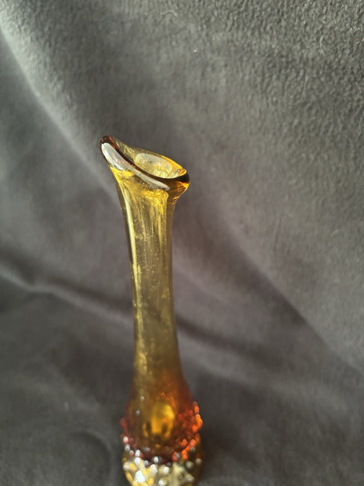 Fenton Swung Vase Bud Vase Amber Valencia 10.25” | eBay