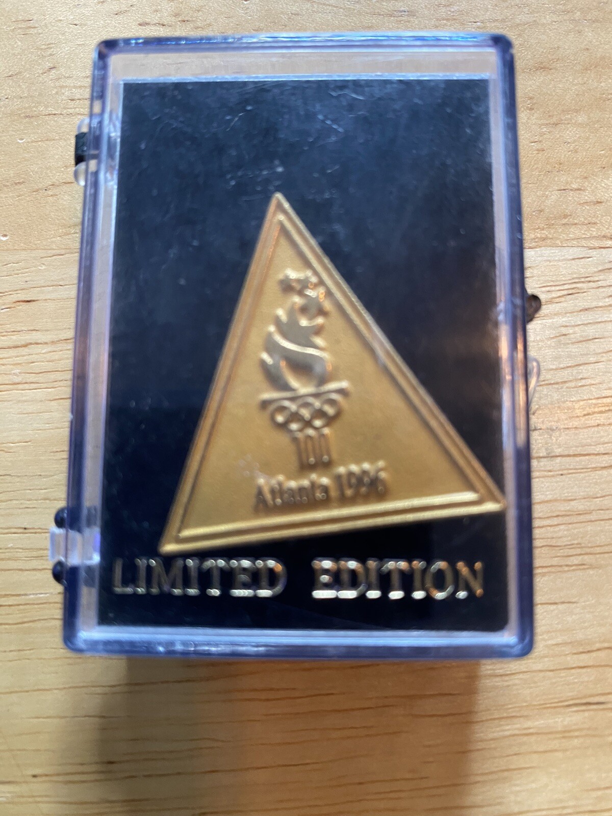Atlanta 1996 Limited Edition Olympic Gold Triangle Torch Pin NIB | eBay