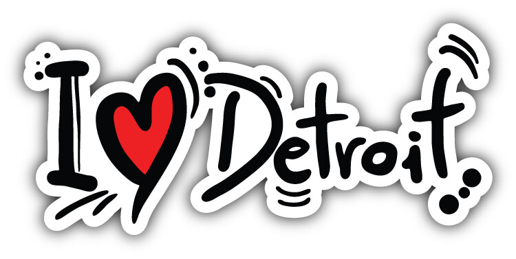 I Love Detroit Slogan Car Bumper Sticker Decal - ''SIZES'' | eBay