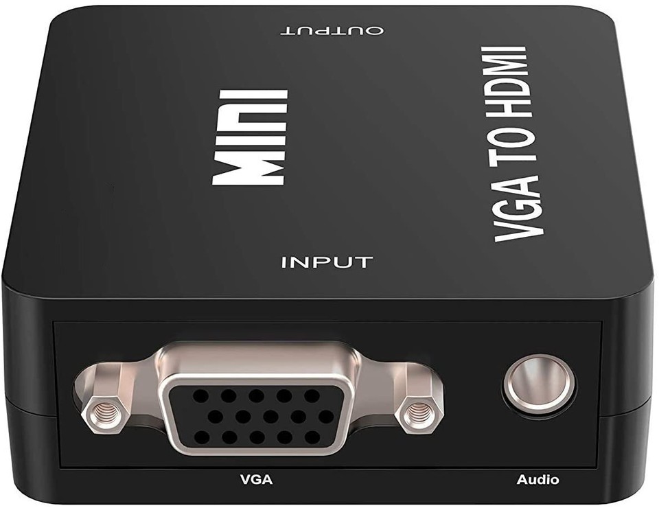 VGA to HDMI Active Adapter Converter | Black | VGA Source to TV/Monitor ...