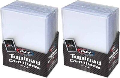 Trading Card Sleeves Hard Plastic Clear Case Holder 50 Baseball Cards ...