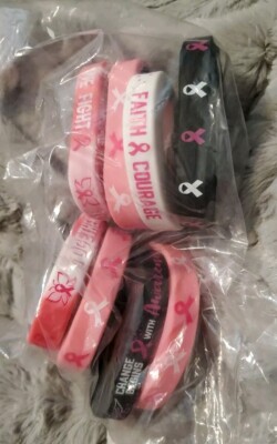 40 Pcs Breast Cancer Bracelets- Pink Ribbon Breast Cancer Awareness ...