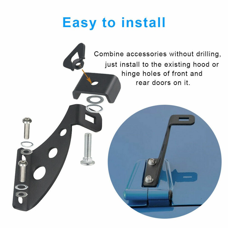 Off Road High Lift Jack Mount Hood Bracket for Jeep Wrangler JK JL JKU ...