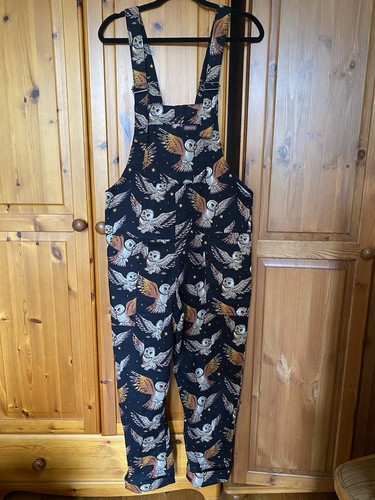 RUN AND FLY What A Hoot Owl Print Stretch Twill Cotton Dungarees ...