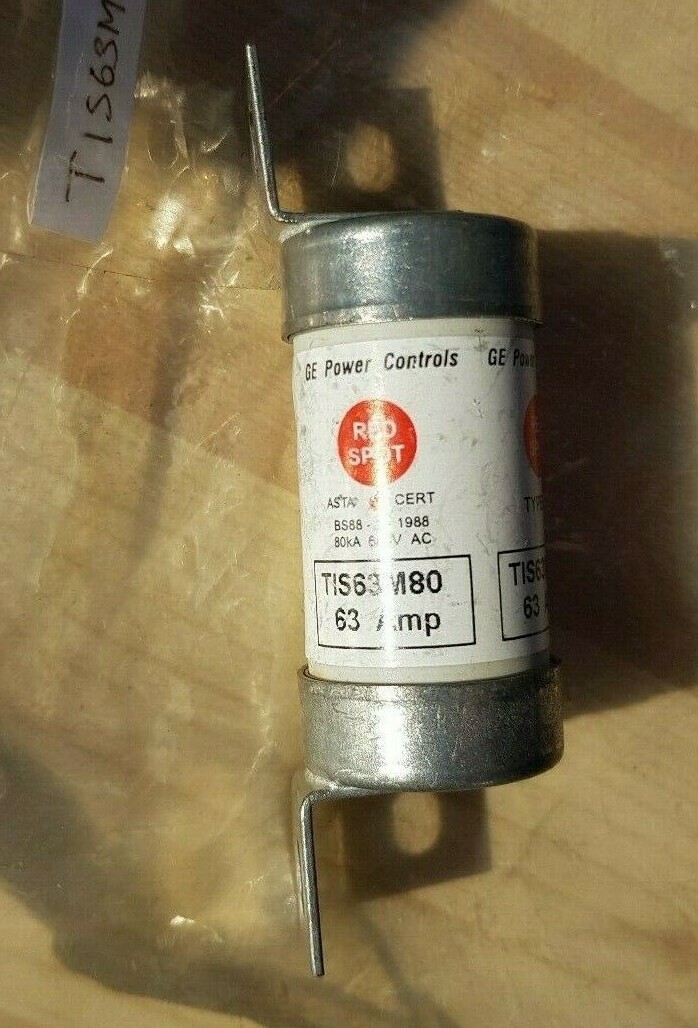 GE Power Red Spot fuse TIS63M80 63a 80kA 660v AC Type gM New Old Stock ...