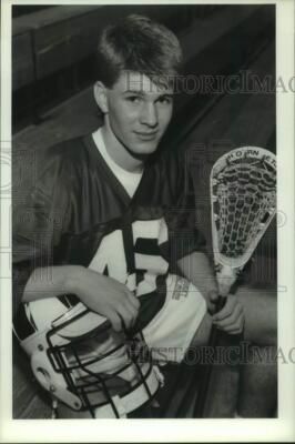 1990 Press Photo Nathan Sprong, F-M Lacrosse player, New York ...