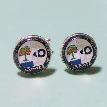 Mercedes-Benz Amg Round Button Cufflinks Wedding Groom Tuxedo Gift ...