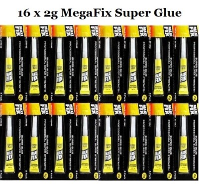16 PIECES MEGA FIX SUPER GLUE PROFESSIONAL EXTRA STRONG INDUSTRIAL 2G ...