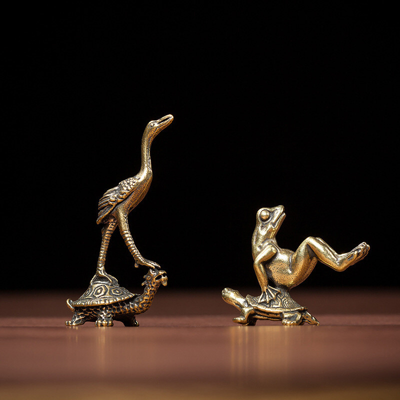 Copper Turtle Ornaments Retro Brass Animal Statue Figurines Pendants ...