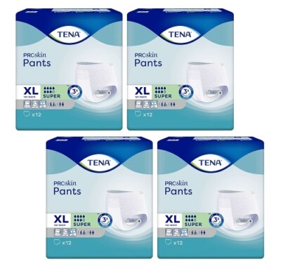 4 x Tena ProSkin Pants Super Extra Large XL 12 Pants for Men Women ...