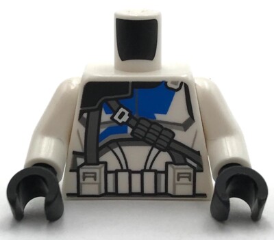 Lego New White Minifig Torso Armor Clone Trooper w/ Blue 501st Legion ...