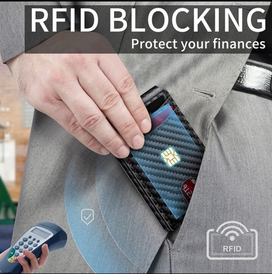 Men's Black tactical magnetic wallet RFID Blocking card holder Aluminum ...