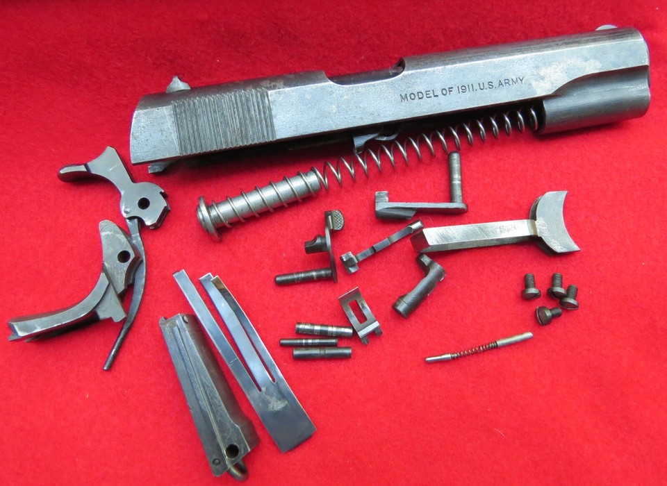 WWI Colt “Black Army” U.S. 1911 M1911 45 45ACP Parts Slide Barrel WW1 ...