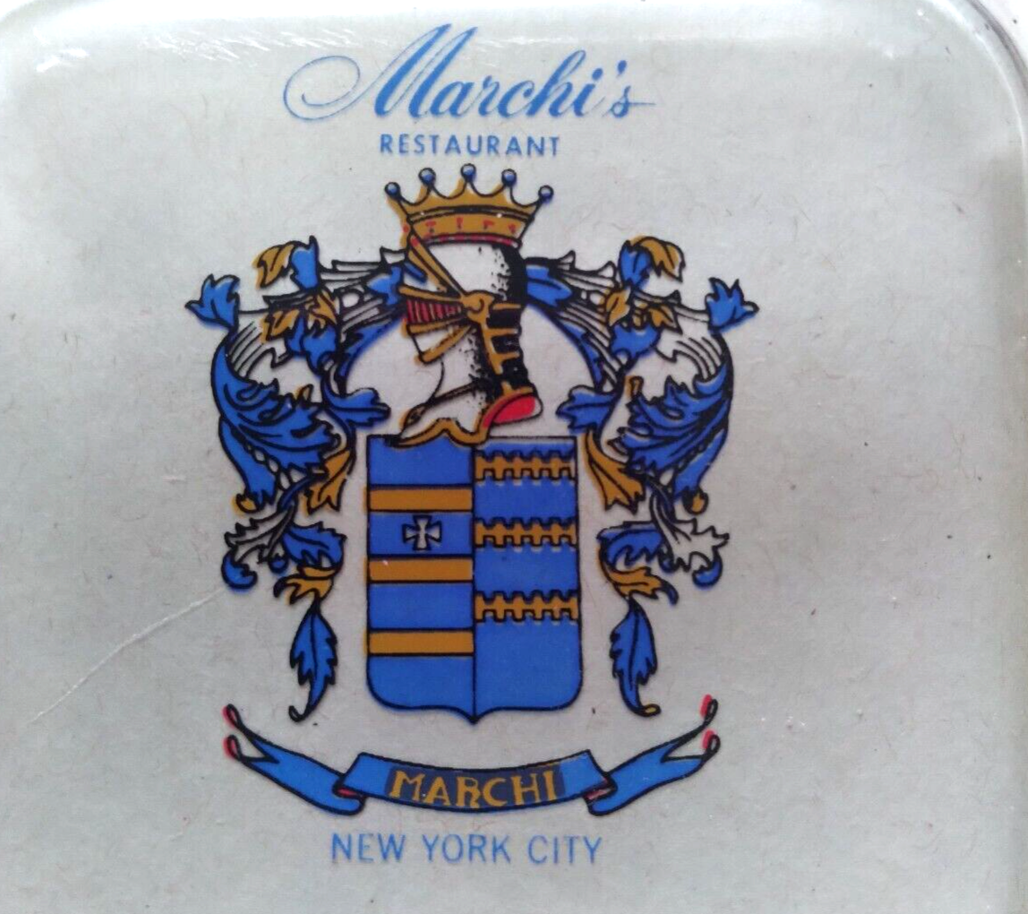 Vintage Clear Glass Ashtray "Marchi's Italian Restaurant" New York City ...