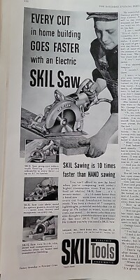 1948 Electric SKIL Saw Home Shop tools Home Building Faster vintage ad ...