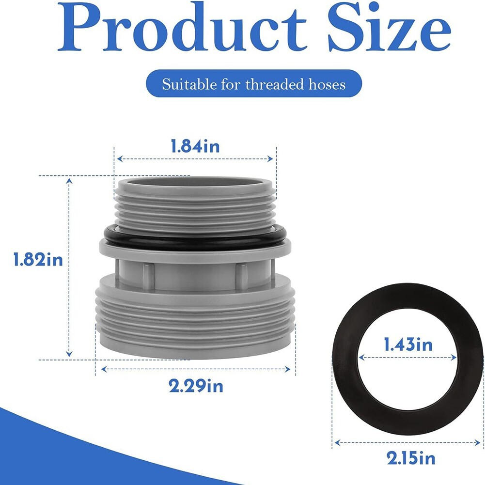 For Intex Pool Adapter Kit Connect 40mm Hoses to 112 Inch Inlet Outlet ...