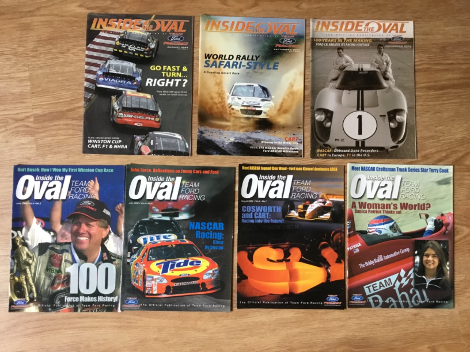 Lot of 7 Assorted 2001 - 2002 INSIDE THE OVAL Racing Magazines (AP145 ...