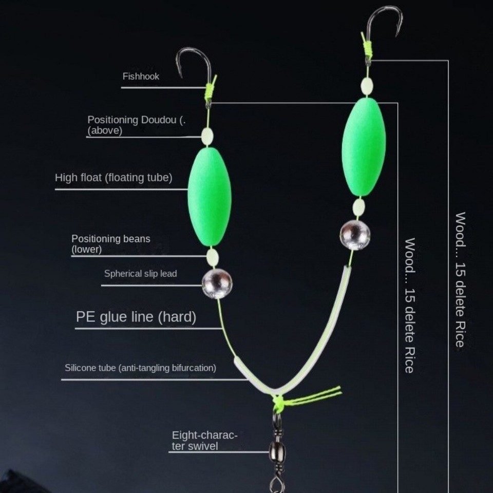 1pc double hook Fishing Hair Rigs hook Carp Rigs fishing lure Fishing ...